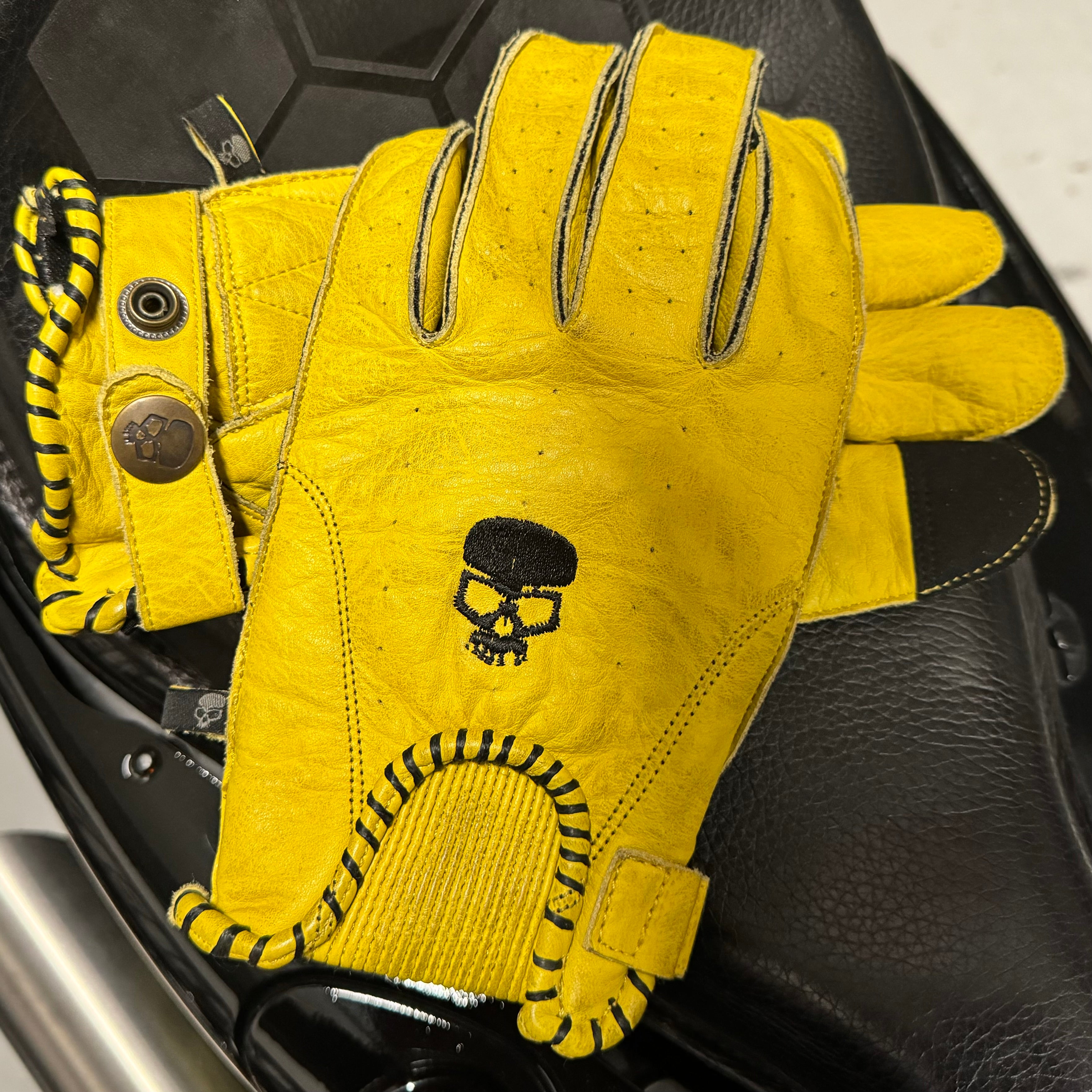 Motorcycle Glove Protective Shifter Leather Yellow – BOBHEAD