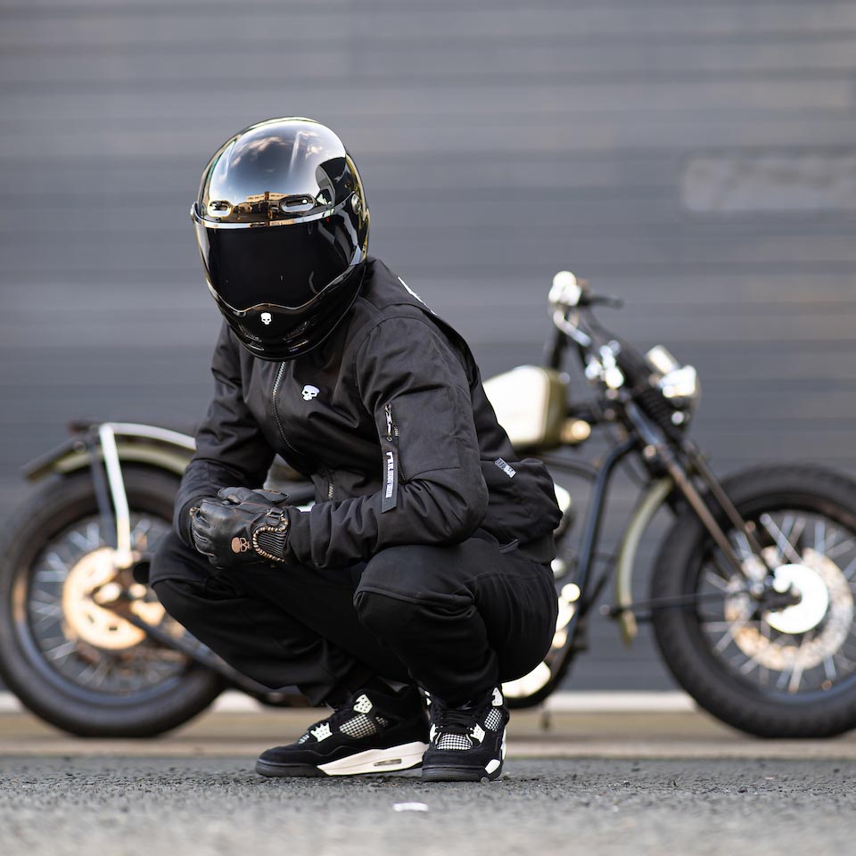 Motorcycle Jacket Protective Textile Rascal Bomber Black | Armored AAA ...