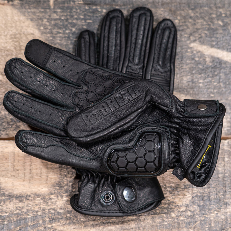 Motorcycle Glove Protective Reaper Leather Black – BOBHEAD